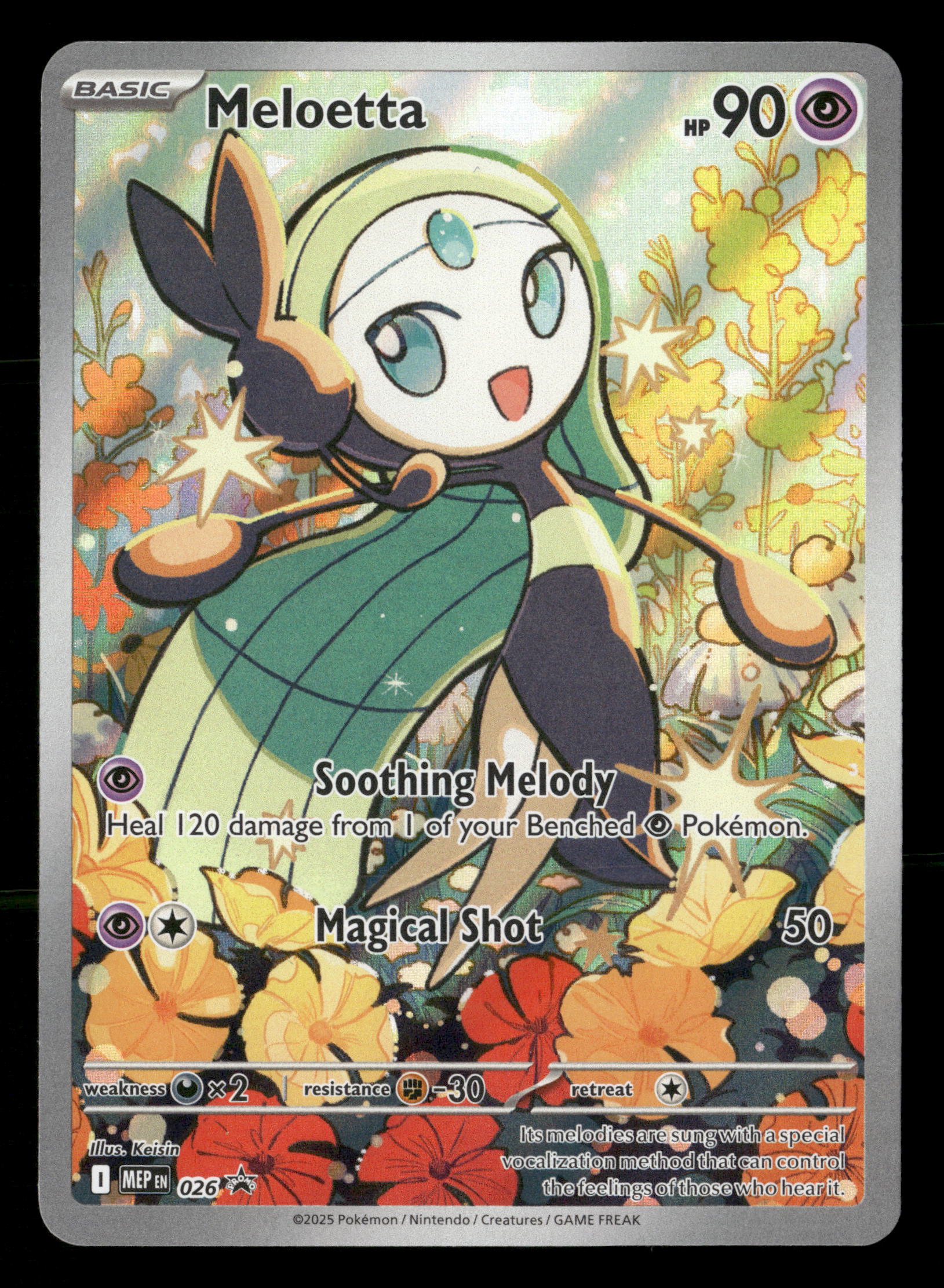 2025 Pokemon Mega Evolution Promos MEP 026 Meloetta Full Art Black Sta