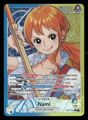 One Piece TCG A Fist of Divine Speed OP11-041 Nami Alt Art Leader