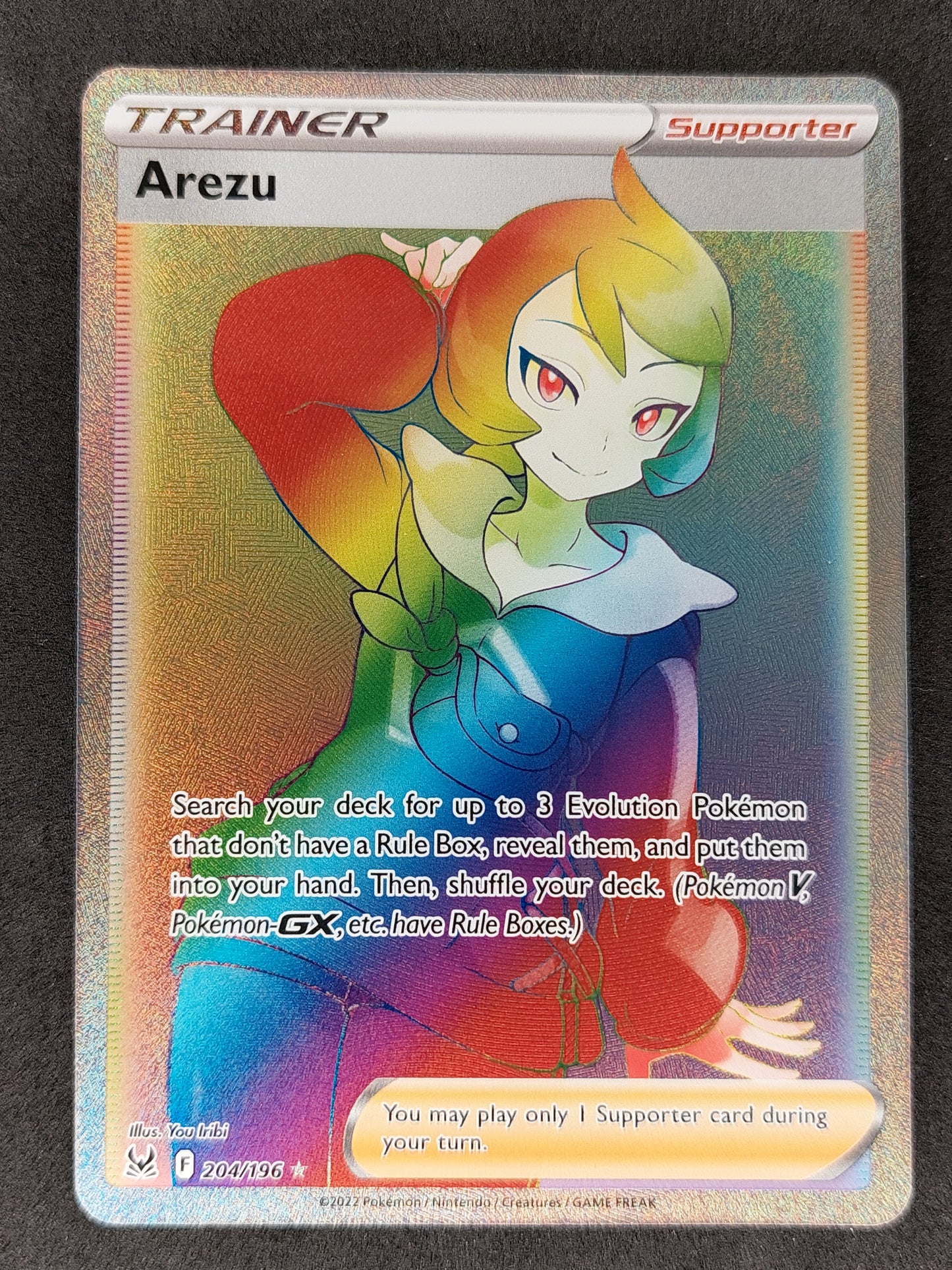 Pokemon Lost Origin Rainbow Rare Trainer Arezu 204/196 – Mint Collectables