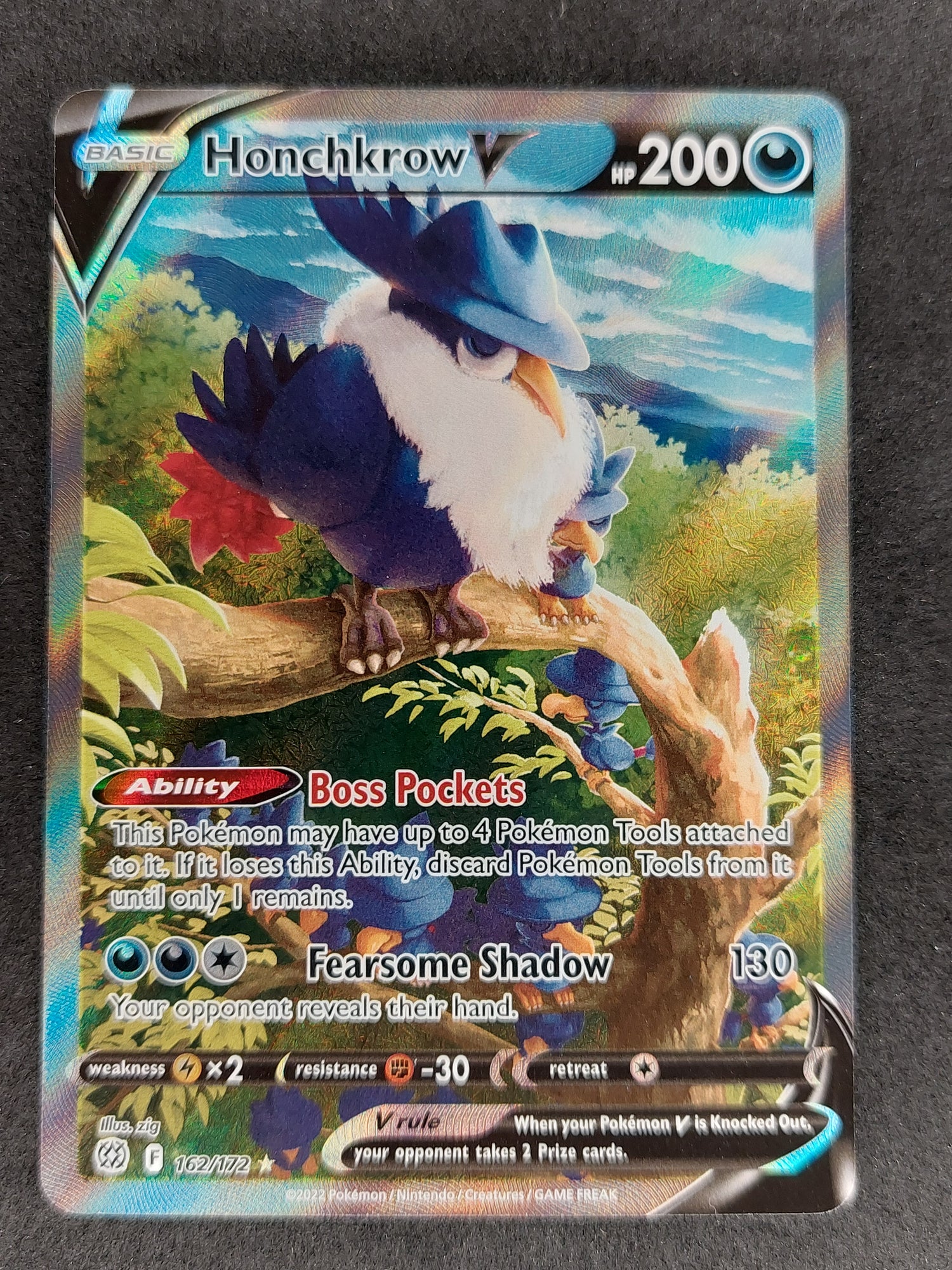 2022 Pokemon Brilliant Stars Honchkrow V Alt Art 162/172 – Mint ...
