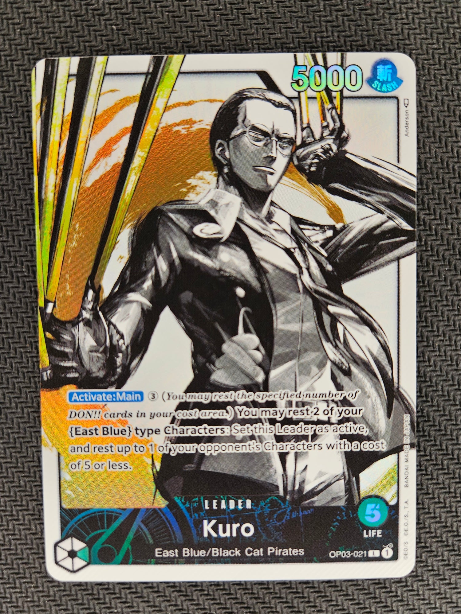 One Piece TCG Pillars of Strength OP03-021 Kuro Leader Alternative Art – Mint Collectables