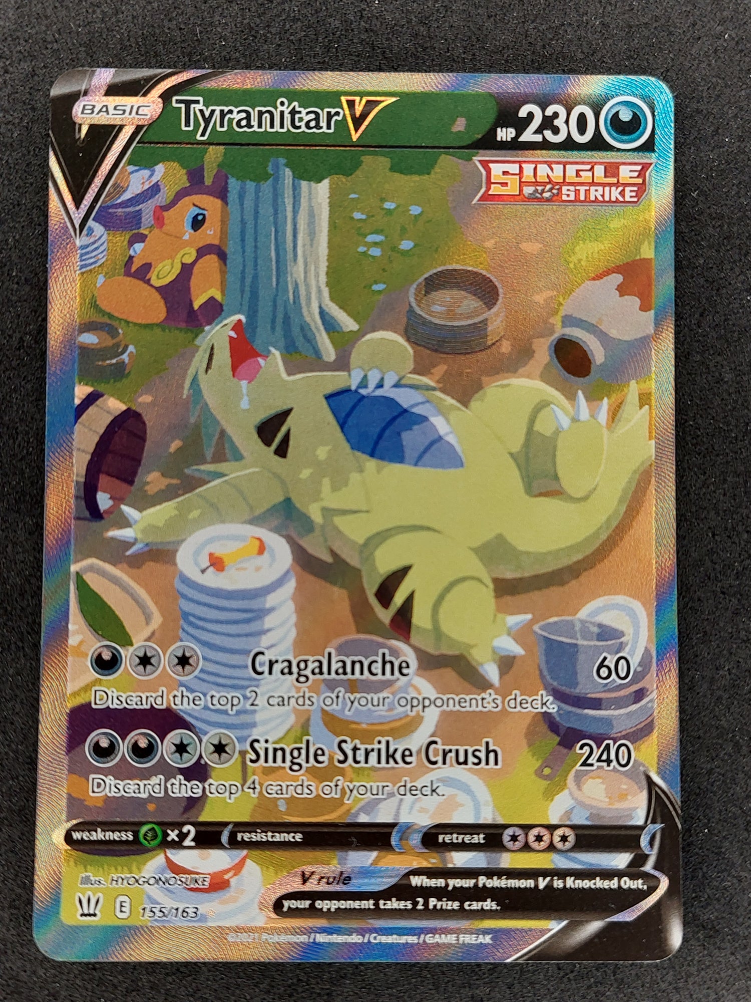 2021 Pokemon Battle Styles 155/163 Tyranitar V Full Art Ultra Rare ...