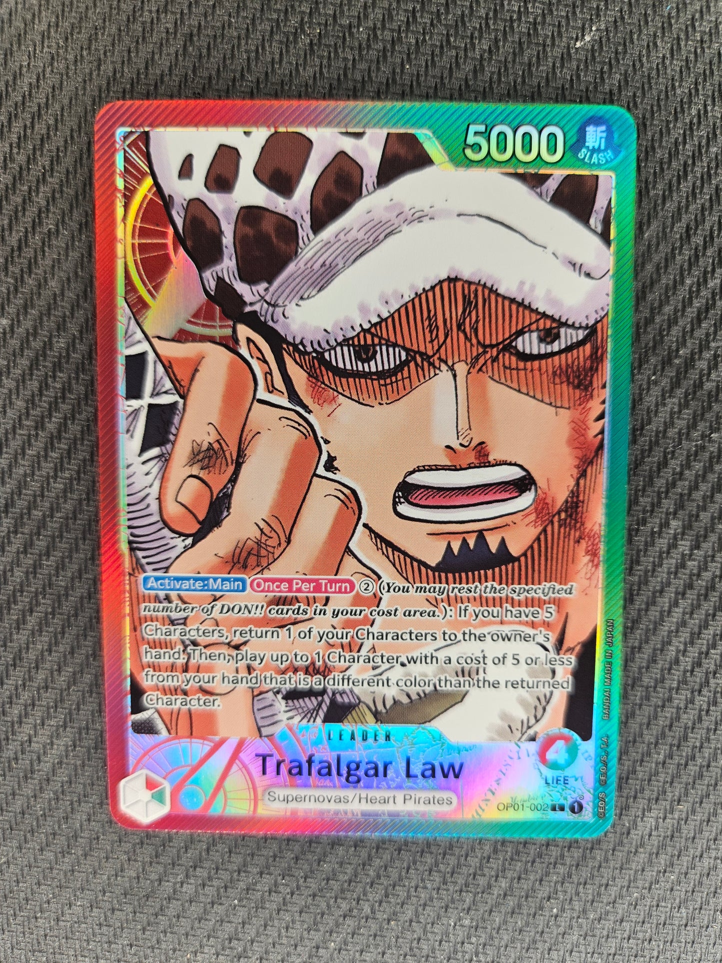 One Piece TCG Romance Dawn OP01-002 Trafalgar Law Alt Art Leader – Mint ...