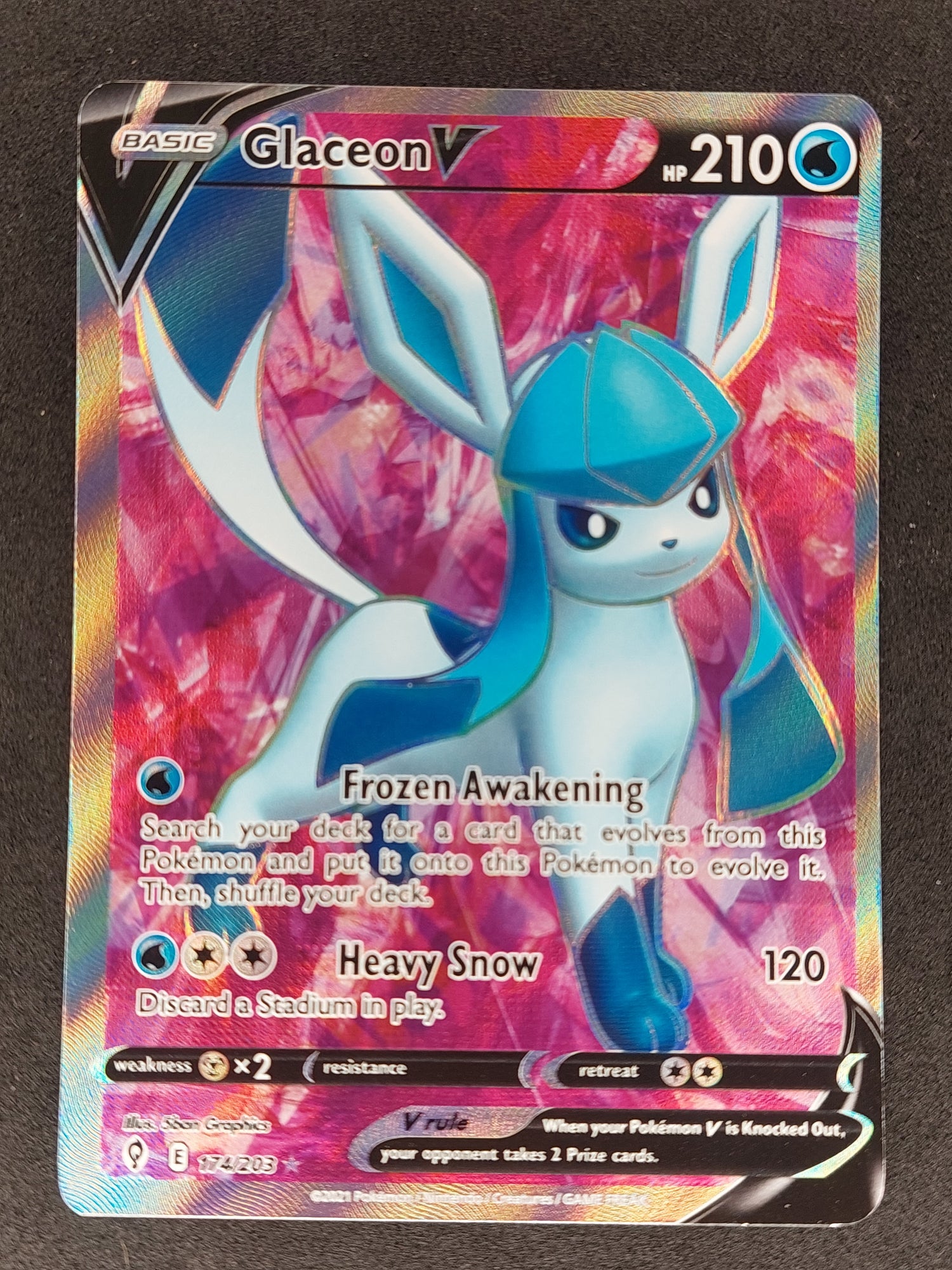 2021 Pokemon Evolving Skies 174/203 Glaceon V Full Art – Mint Collectables
