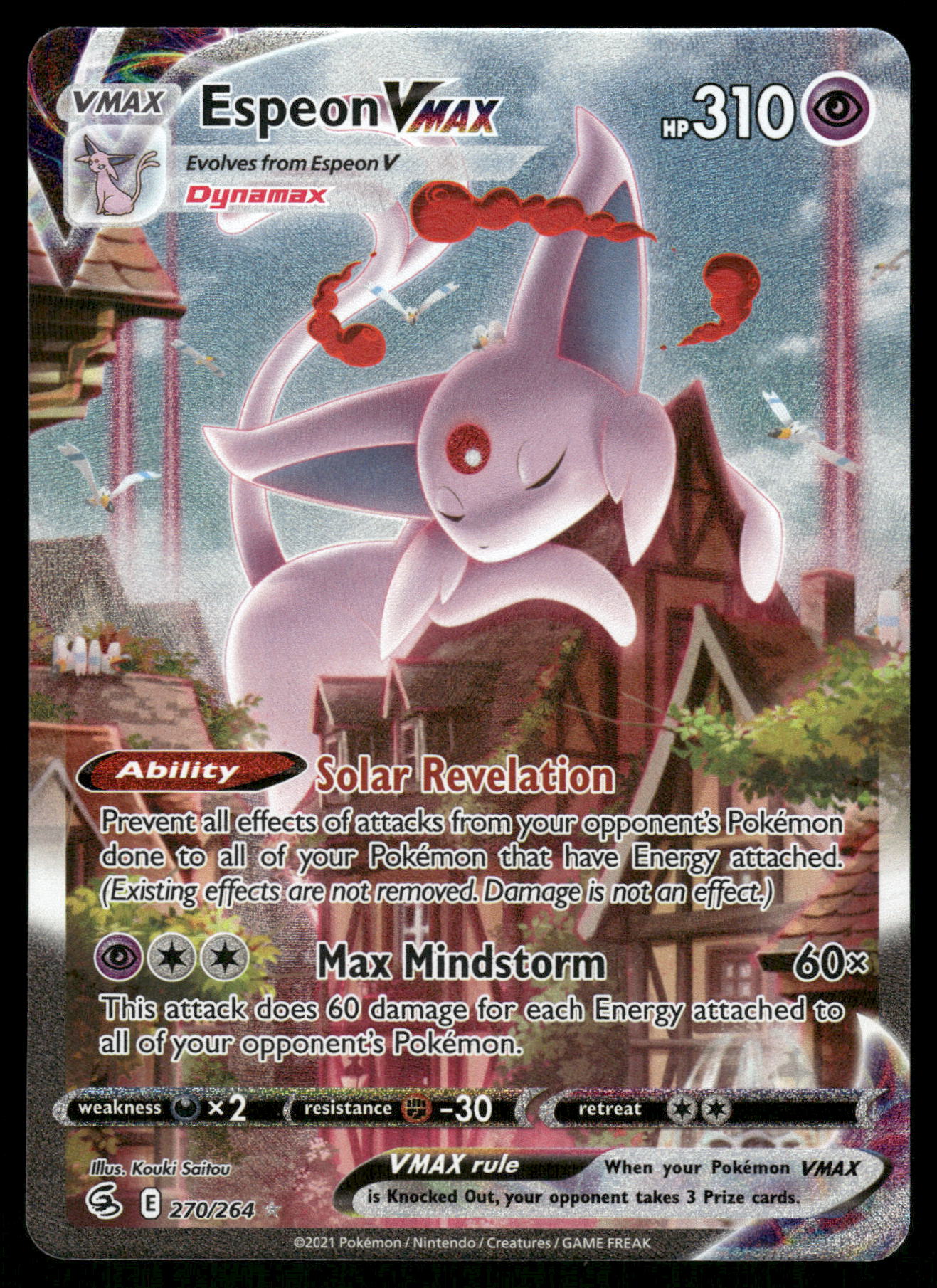 2021 Pokemon Fusion Strike 270/264 Espeon Vmax Alternate Art