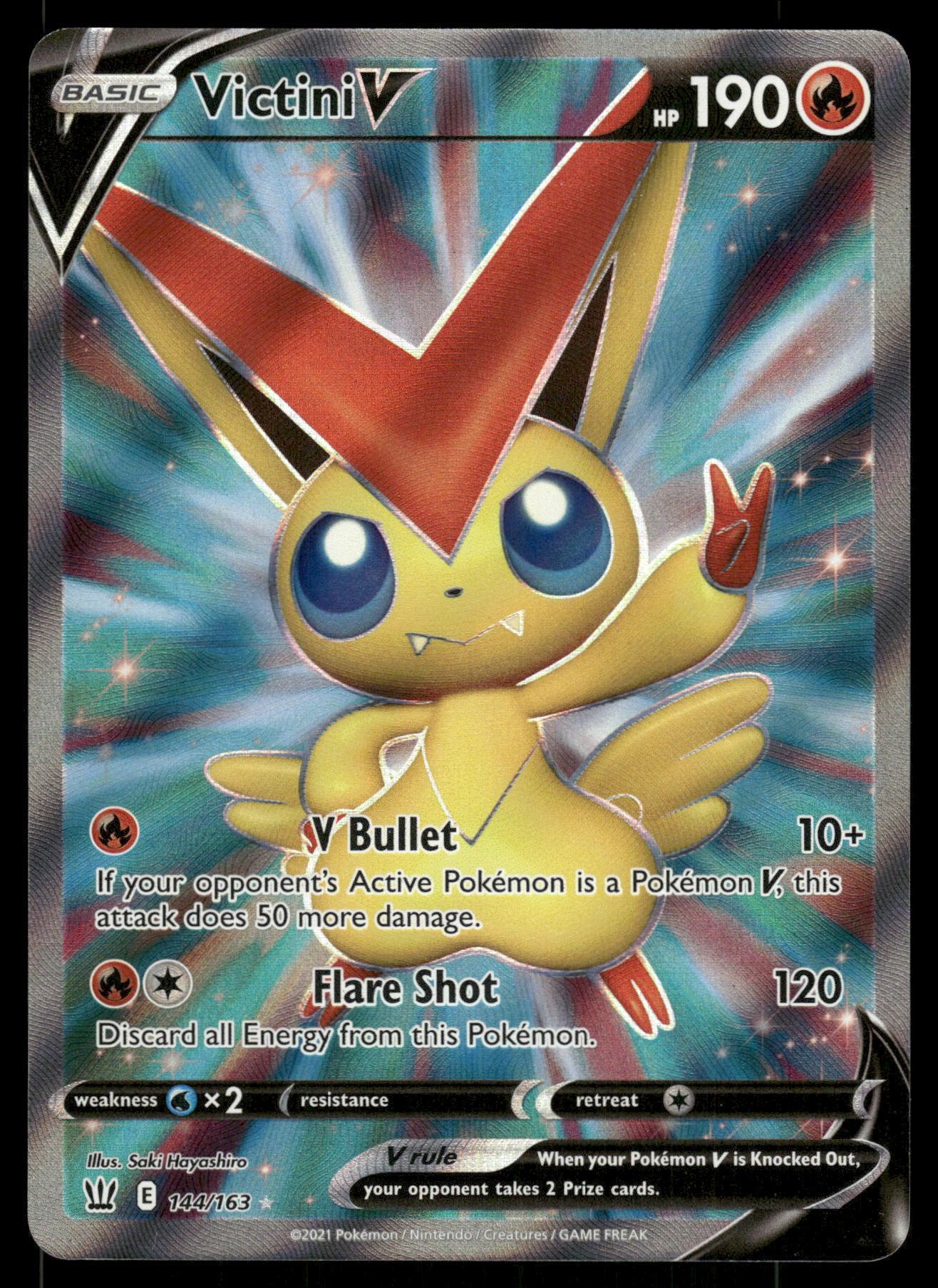 2021 Pokemon Battle Styles 144/163 Victini V Full Art