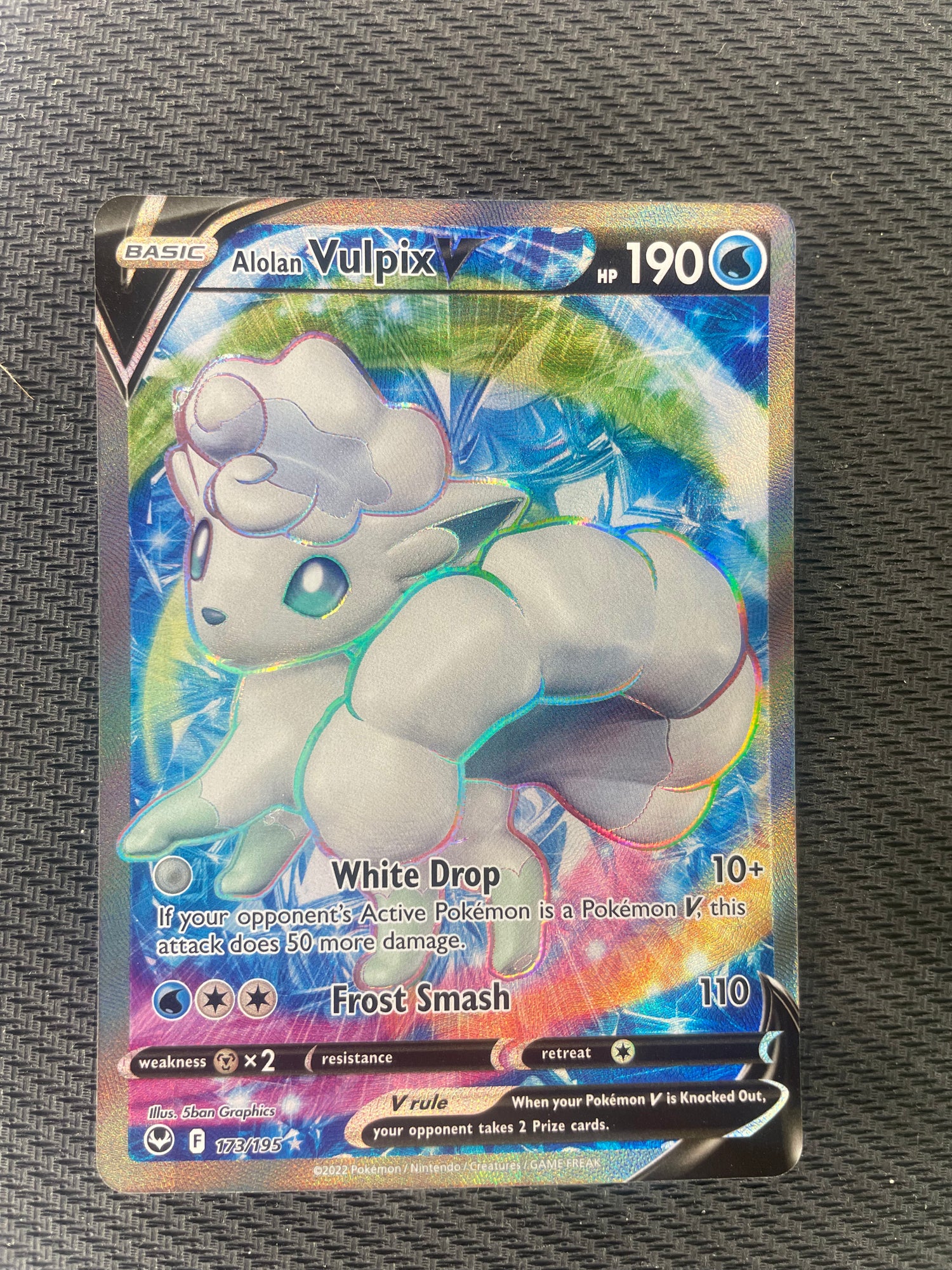 2022 Pokemon Silver Tempest 173/195 Alolan Vulpix V Full Art Rare – Mint Collectables