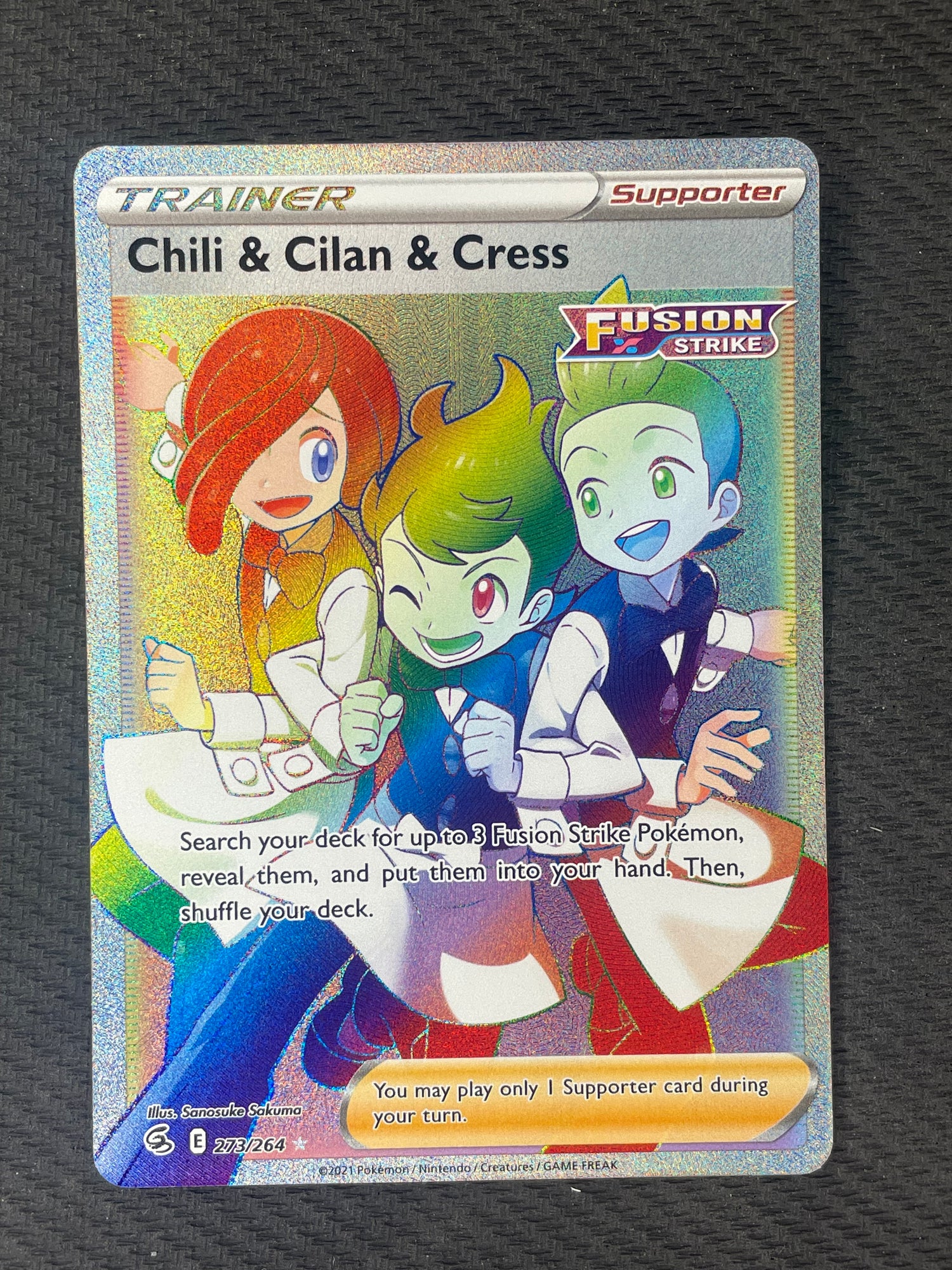2021 Fusion Strike 273/264 Chili & Cilan & Cress Rainbow Secret Rare ...