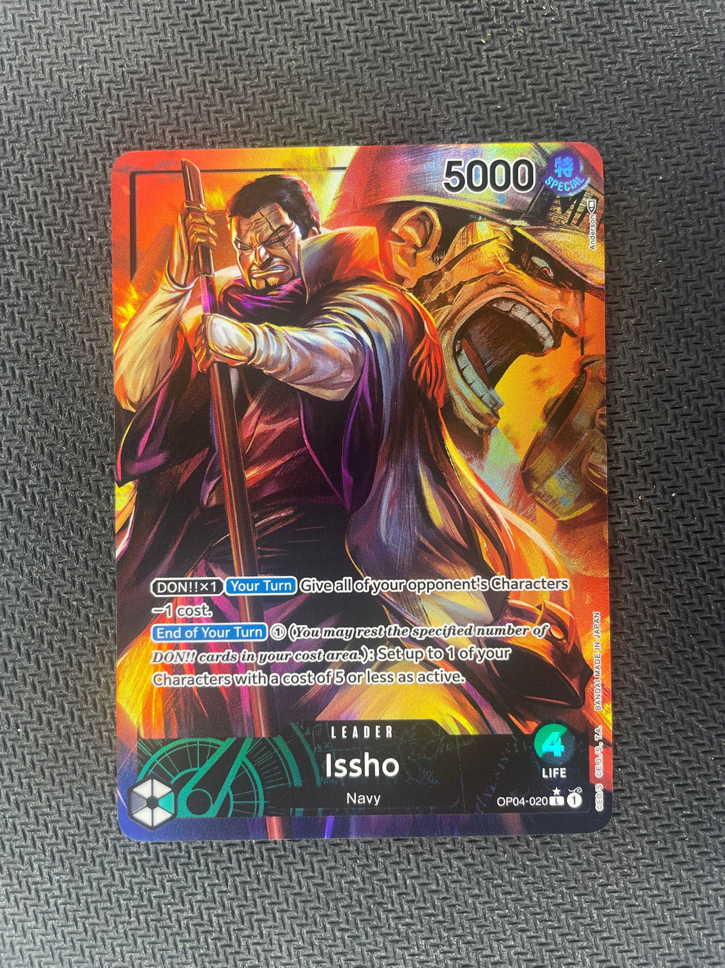 One Piece TCG Kingdoms of Intrigue OP04-020 Issho Leader Alternate Art ...