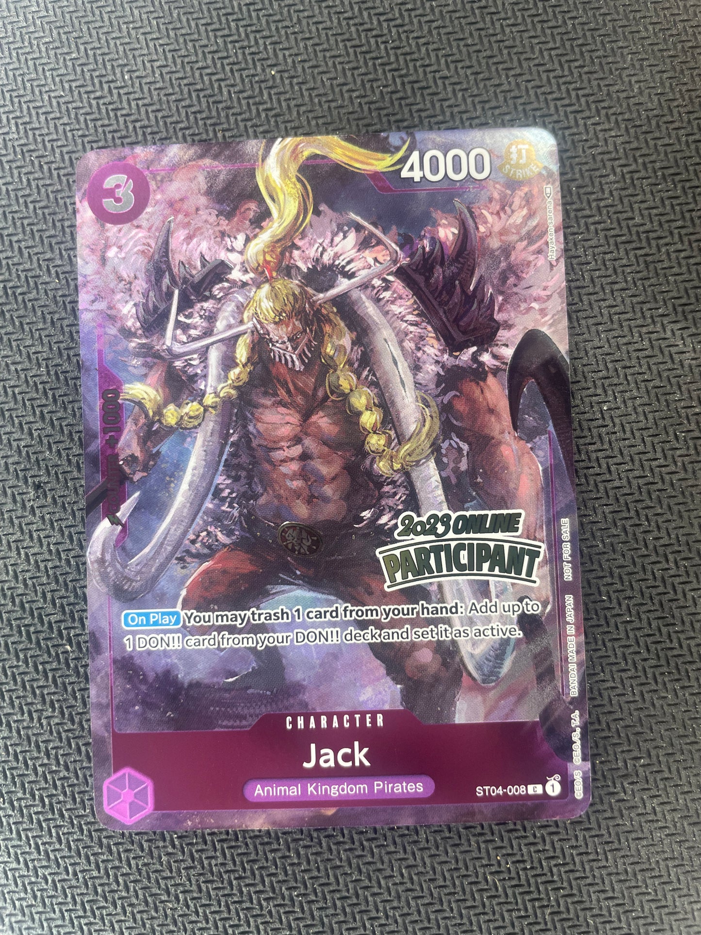 One Piece TCG Event Pack Vol. 1 ST04-008 Jack Promo Offline Participat – Mint Collectables