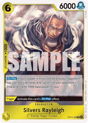 One Piece TCG The Azure Sea's Seven OP14-108 Silvers Rayleigh Rare