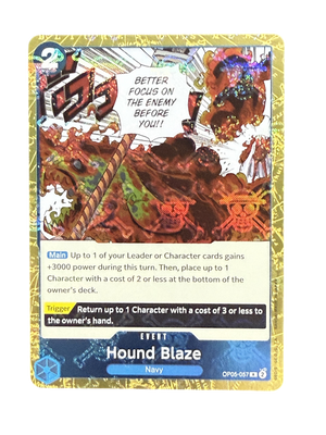 One Piece TCG OP05-057 Hound Blaze PRB-01 Pirate Flag Foil