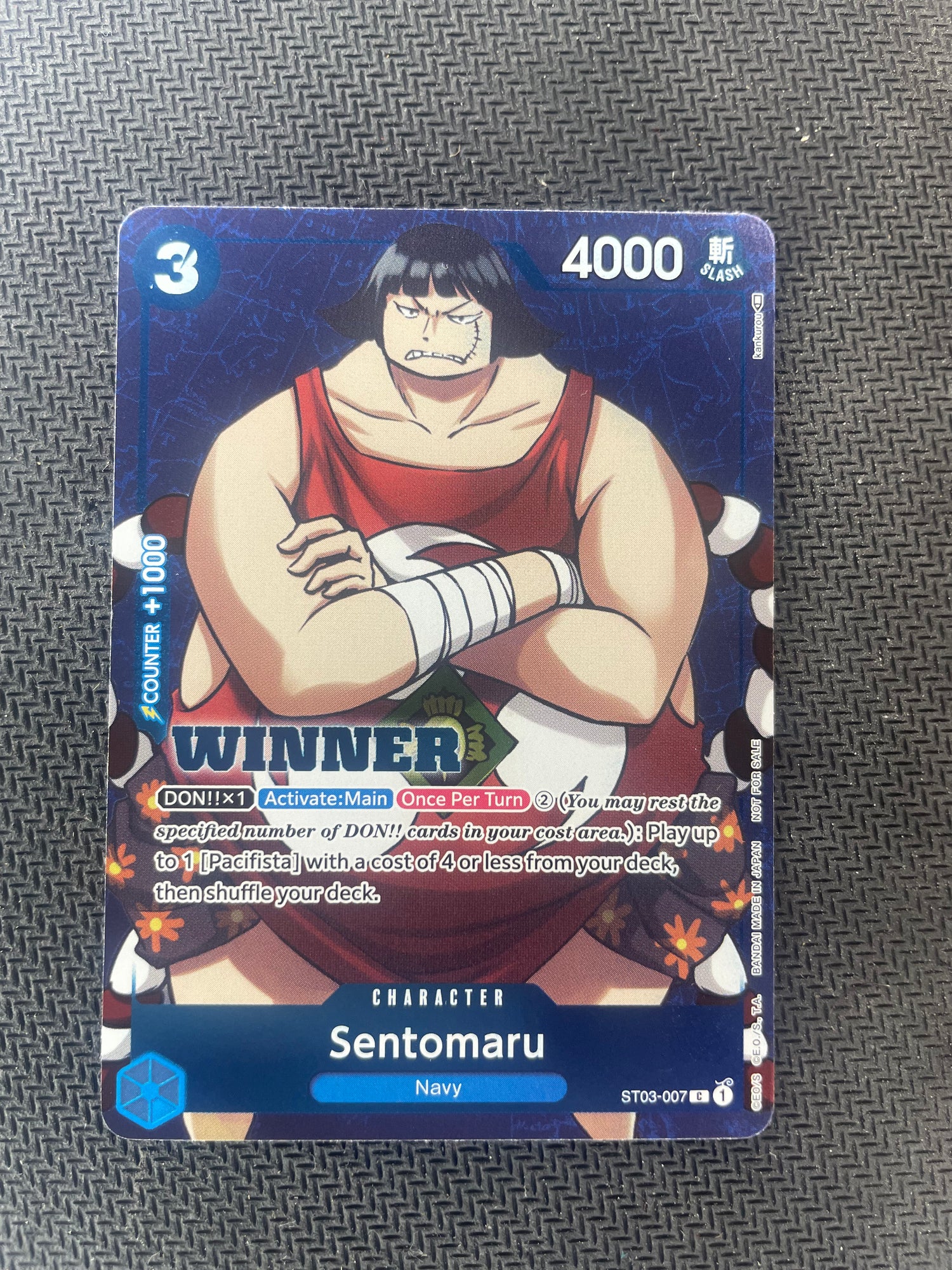 One Piece TCG Tournament Pack 3 STO3-007 Sentomaru Winner – Mint ...