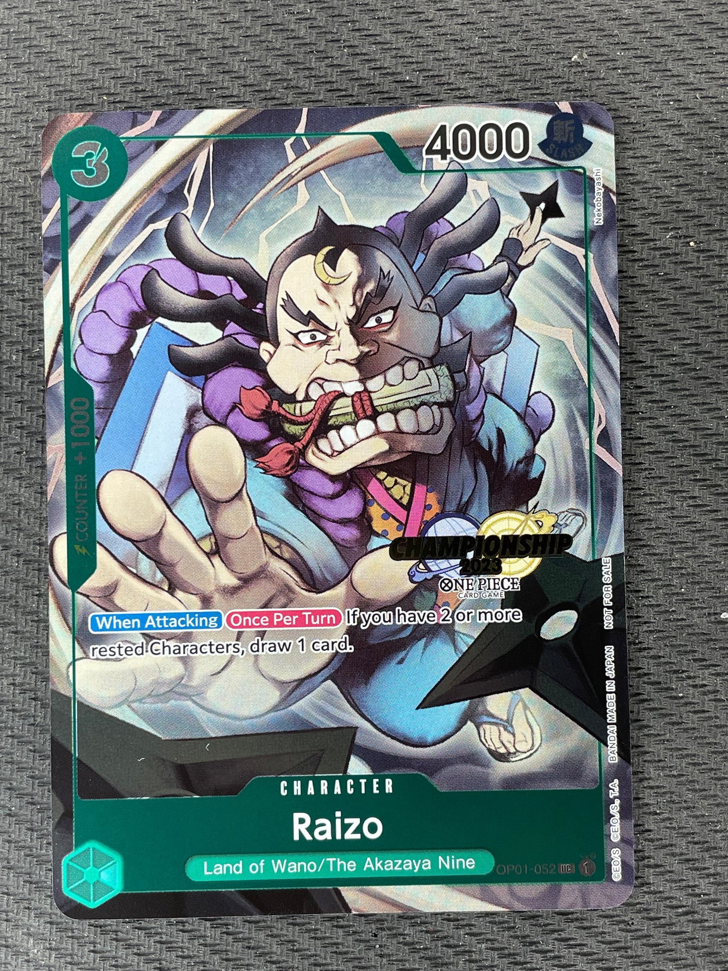 One Piece TCG OP01-052 Raizo Championship Celebration 2023’ Stamped – Mint Collectables