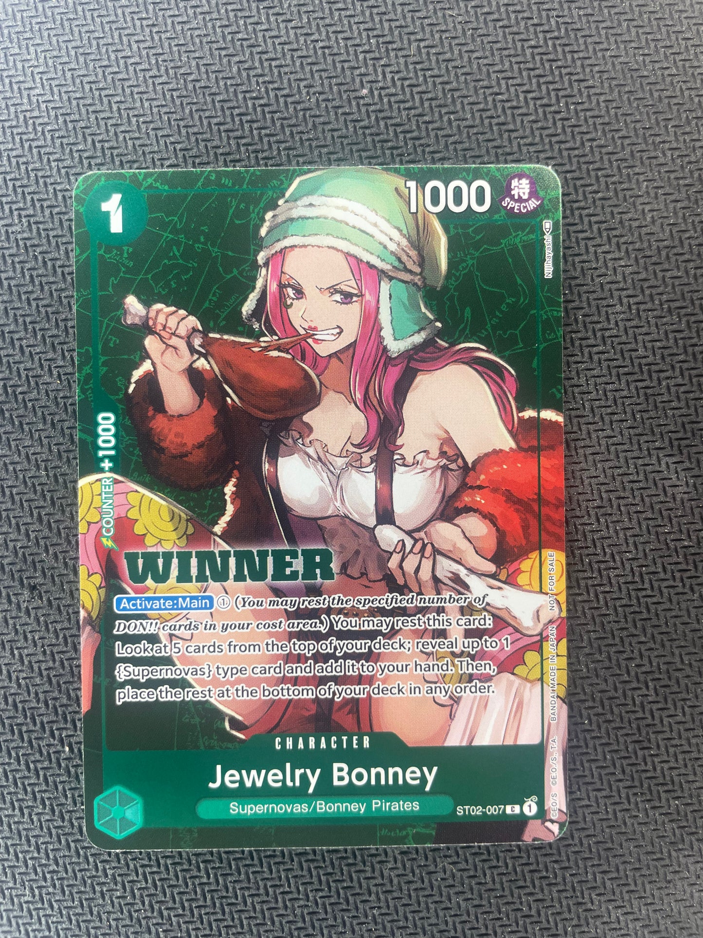 One Piece TCG Tournament Pack 3 ST02-007 Jewelry Bonney Winner Promo – Mint Collectables