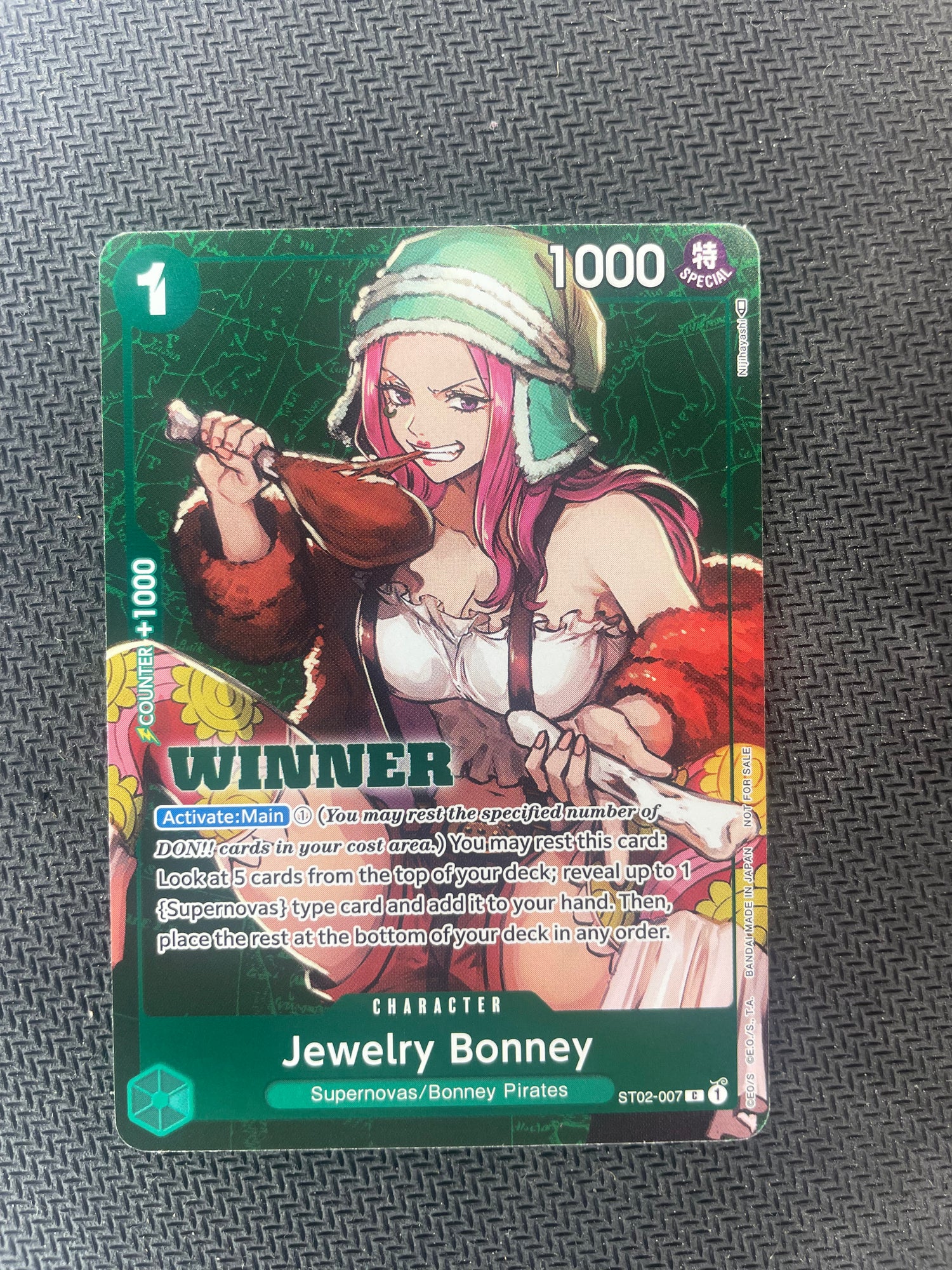One Piece TCG Tournament Pack 3 ST02-007 Jewelry Bonney Winner Promo – Mint Collectables