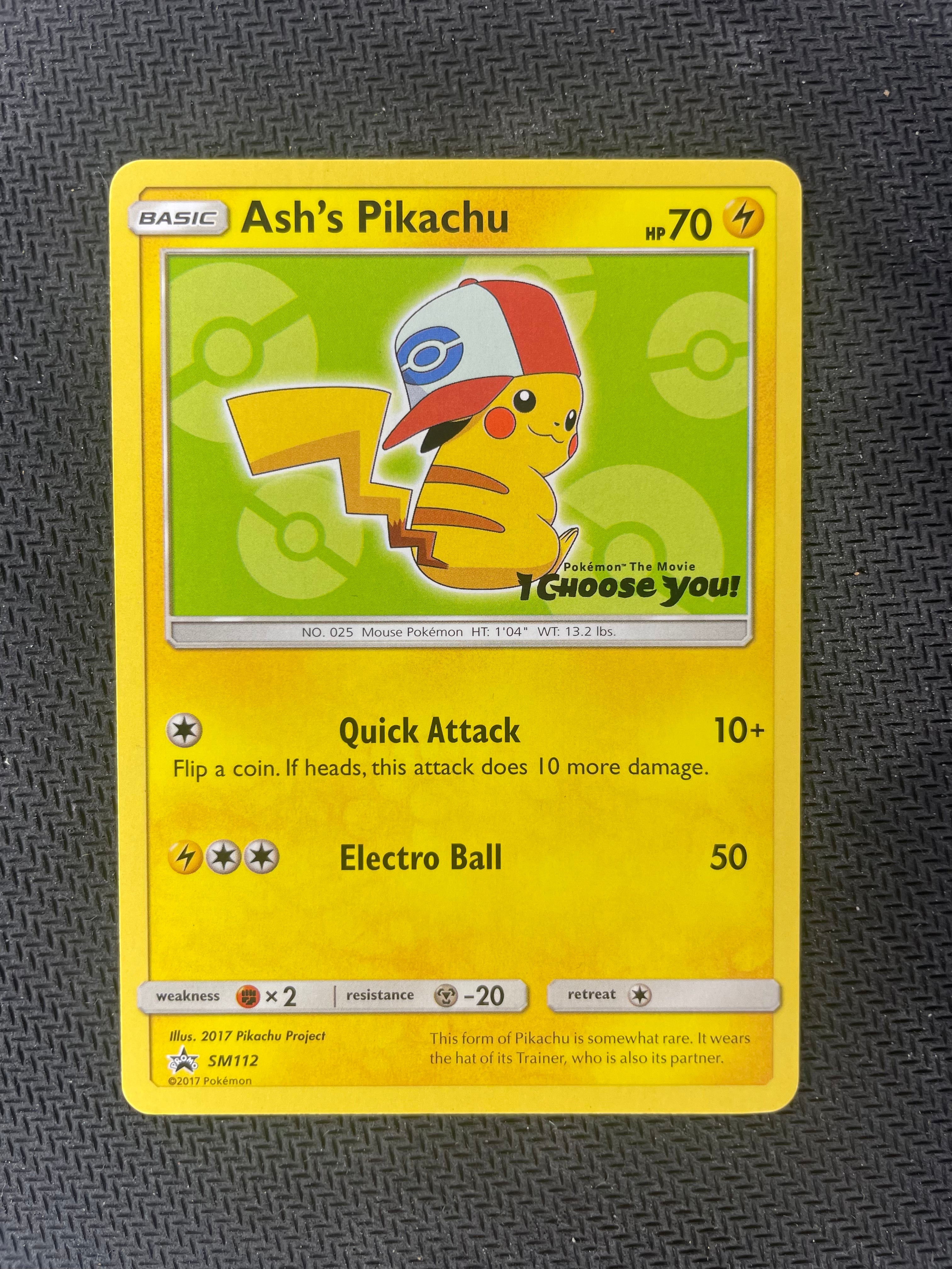 2017 Sun & Moon I Choose You SM112 Ash’s Pikachu Promo
