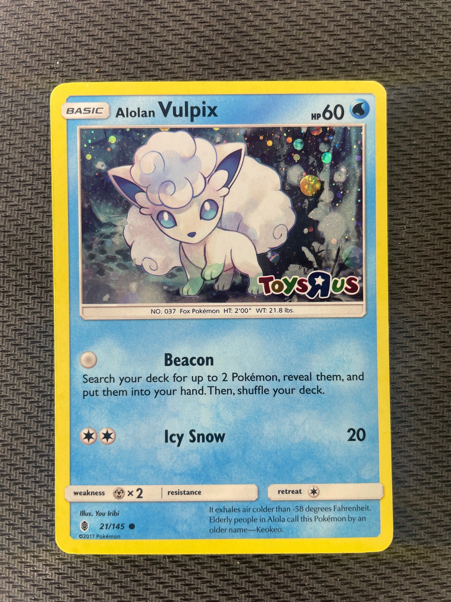 2017 Pokemon Guardians Rising 21/145 Alolan Vulpix Holo Toys R Us Prom ...