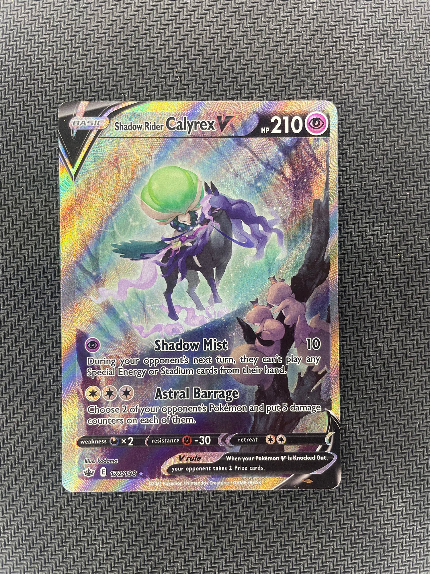 2021 Chilling Reign #172/198 Shadow Rider Calyrex V Full Art – Mint ...