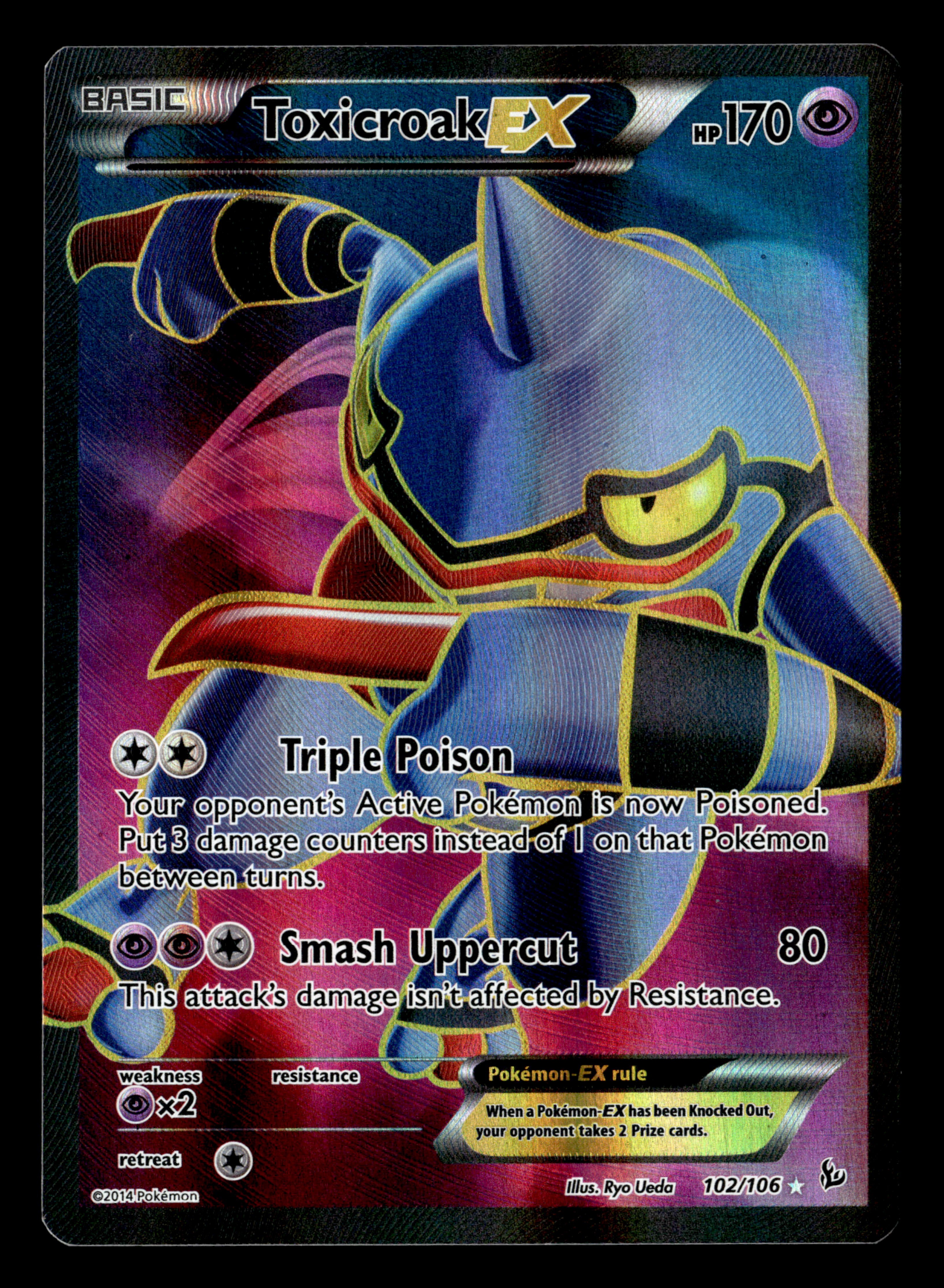 2014 Pokemon Flashfire 102/106 Toxicroak EX Full Art