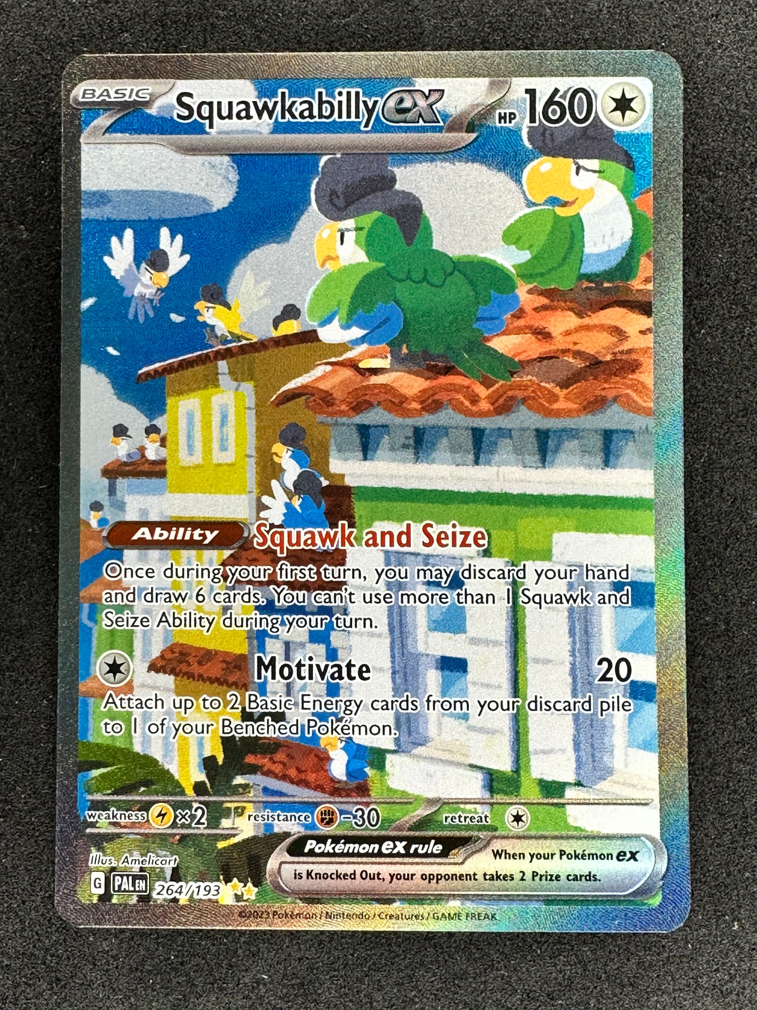2023 Pokemon Paldea Evolved 264/193 Squawkabilly Ex Special Illustrati ...