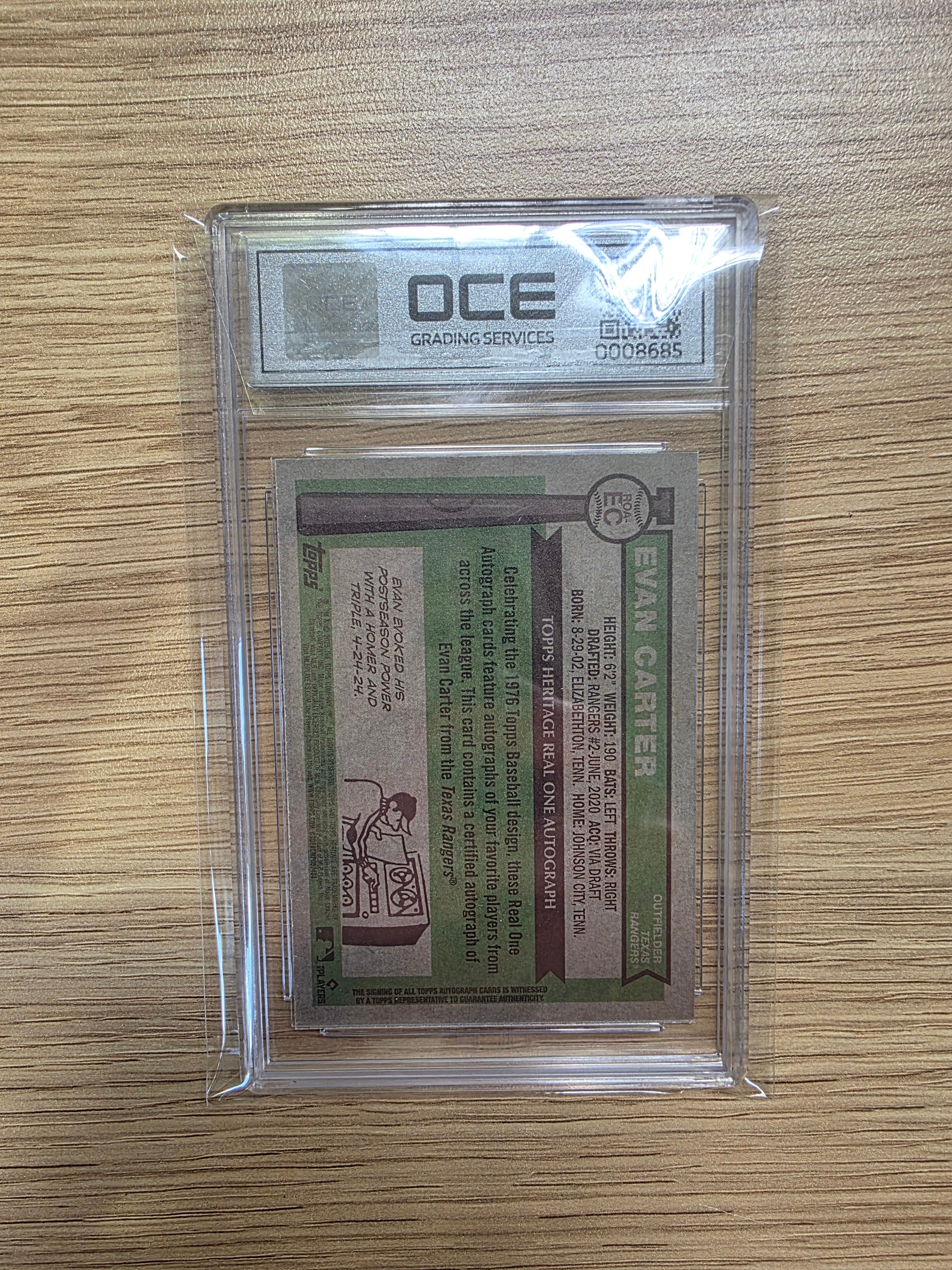 2025 Topps Heritage Baseball Real One Autograph ROA-EC Evan Carter Aut